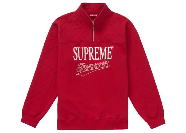 Supreme Forever Half Zip Sweatshirt - Red
