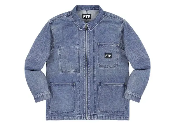 FTP Frayed Denim Chore Jacket - Washed Indigo