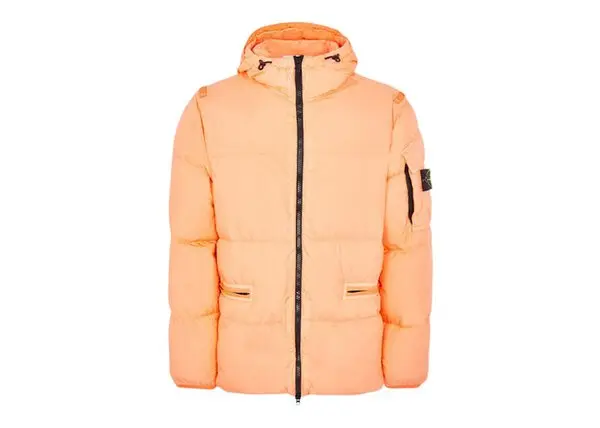Stone Island Garment Dyed Crinkle Reps Rny Down Jacket - Peach
