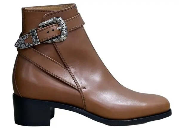 Gucci Leather Buckled Ankle Boots