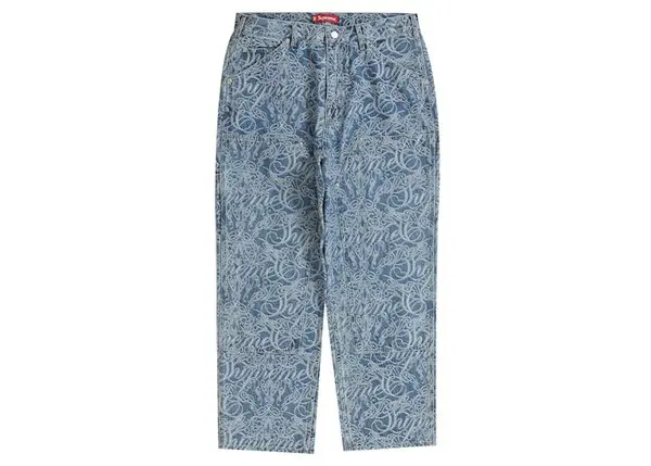 Supreme Script Jacquard Double Knee Denim Painter Pant