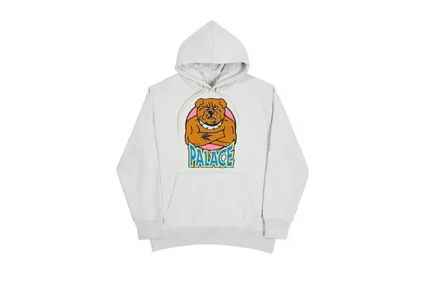 PALACE Bulldog Hood - Grey Marl