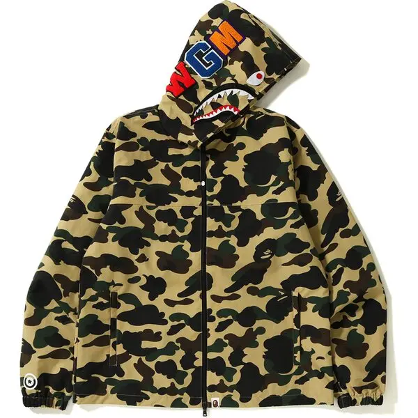 BAPE 1st Camo Shark Zip Up Hoodie - Yellow