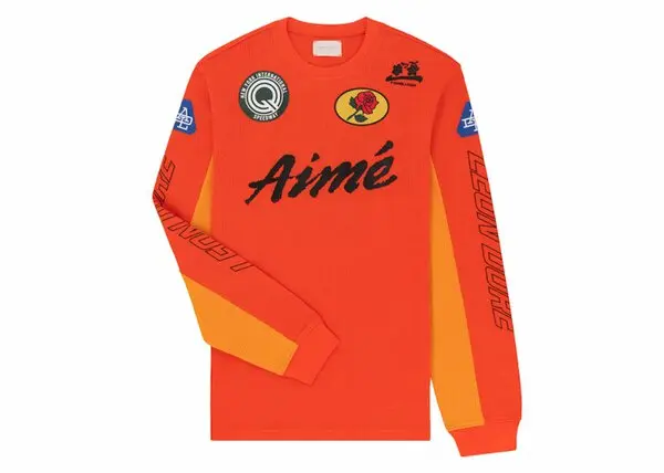 Aimé Leon Dore Mesh Moto Longsleeve Tee Shirt - Orange