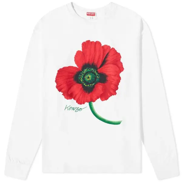 Kenzo Poppy Nigo Long Sleeve T-shirt - White