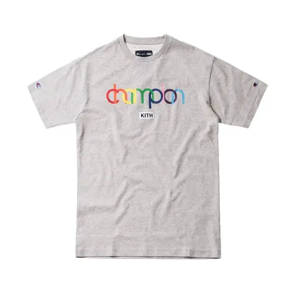 Kith Champion Double Logo Tee - Heather Grey