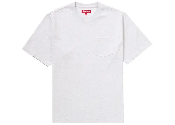 Supreme Short Sleeve Pocket Tee Shirt - Ash Grey