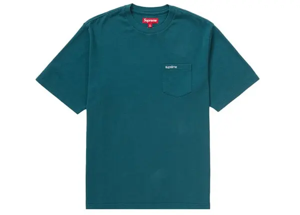Supreme Short Sleeve Pocket Tee Shirt Green - Teal