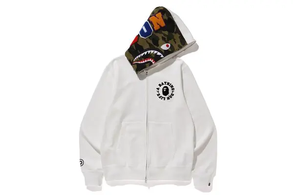 BAPE X Big Sean Shark Full Zip Hoodie - White