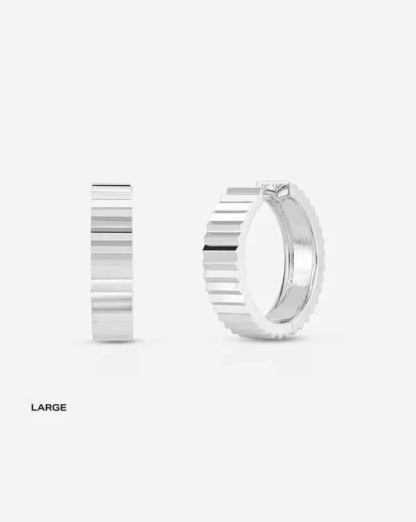 Ring Concierge Wide Fluted Hoop Earrings