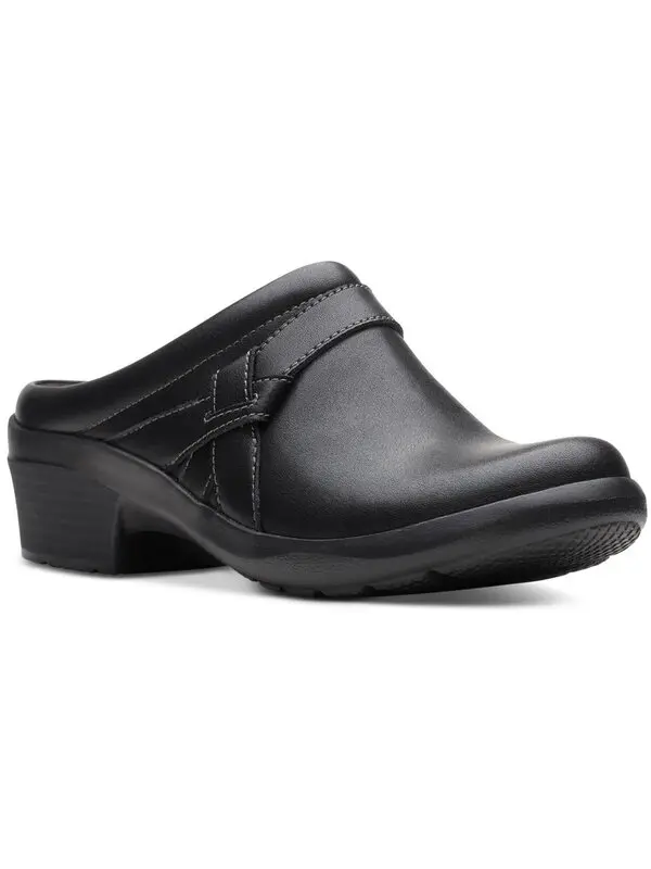 Clarks Leather Slipon Clogs - Black | Editorialist