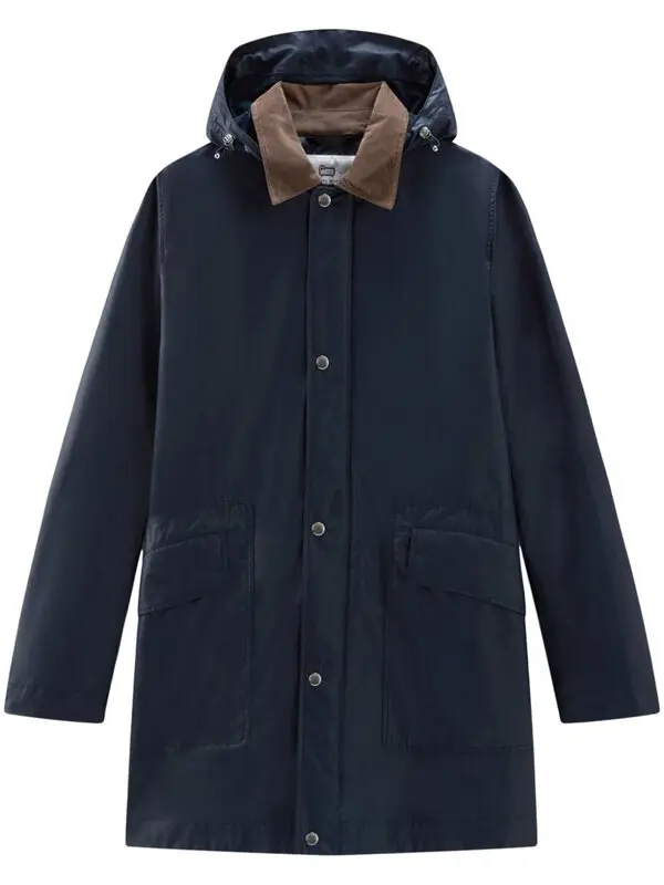 Woolrich Hooded Waxed Coat