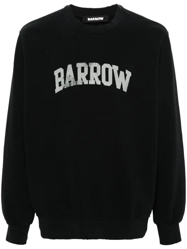 BARROW Logo-print Distressed Sweatshirt