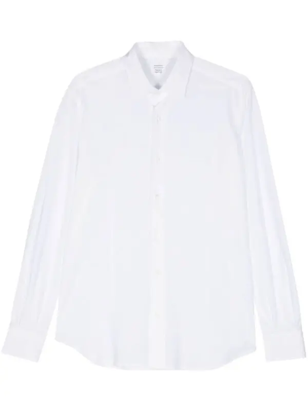 MAZZARELLI Tonal Stitching Cotton Shirt - White