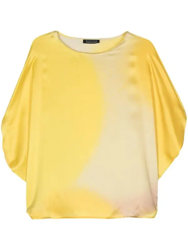 GIANLUCA CAPANNOLO Iris Ombré Silk Blouse - Yellow