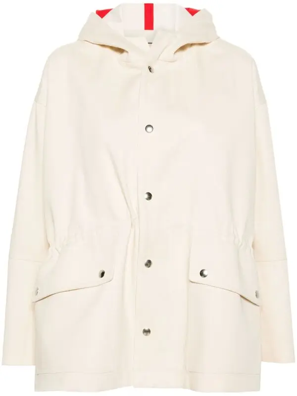 Plan C Hooded Twill Parka Jacket