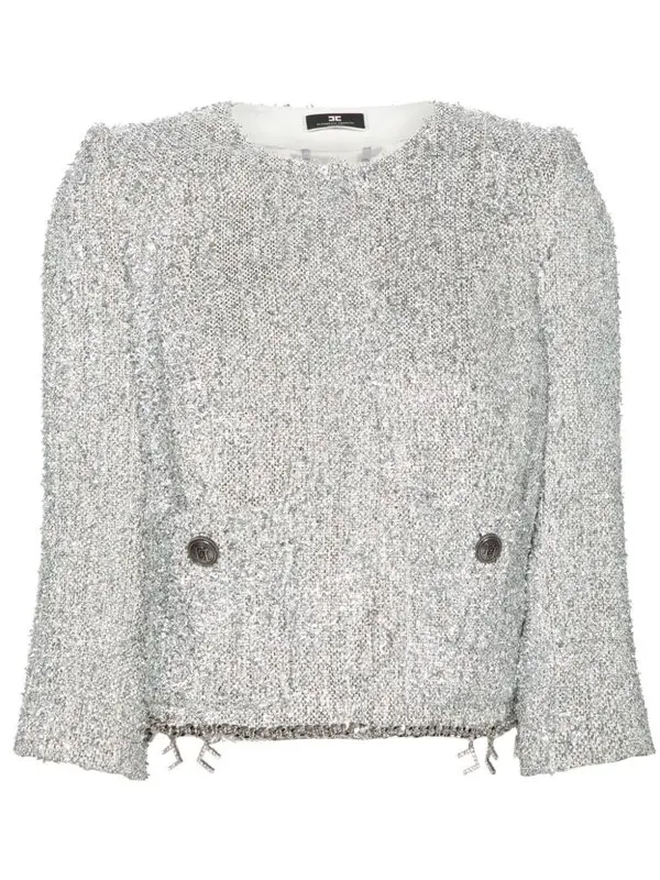Elisabetta Franchi Tweed Cropped Jacket