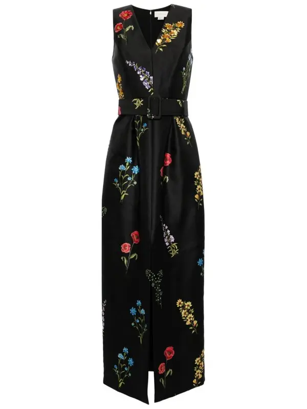 Sachin & Babi Marsden Floral-print Gown - Black