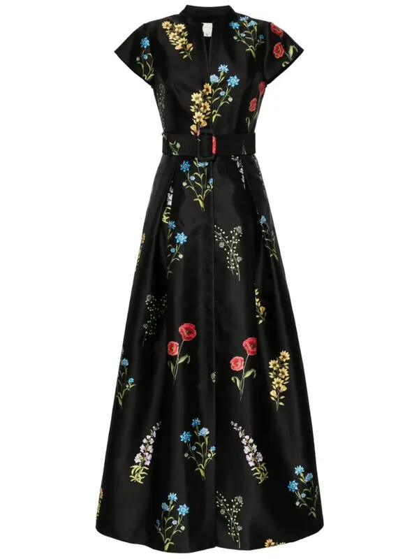 Sachin & Babi Marta Floral-print Gown - Blue