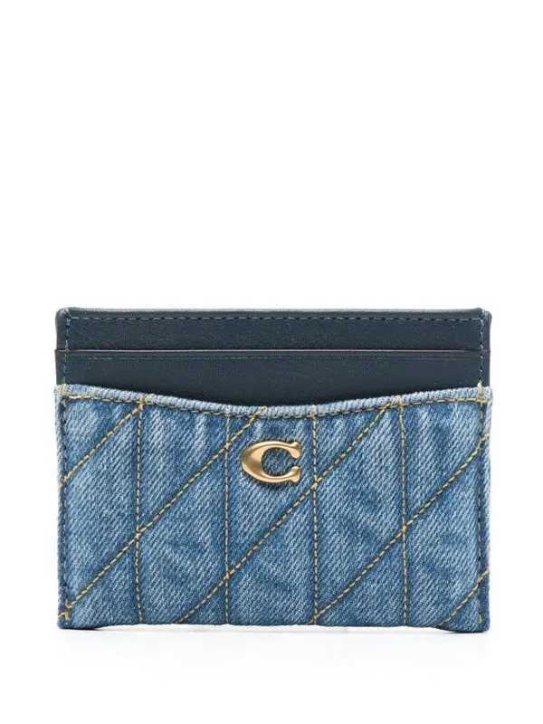 Coach Essential Denim Card Holder - Blue | Editorialist