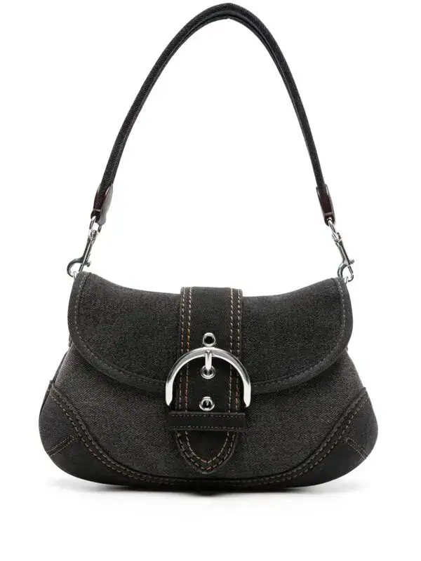 Coach Soho Flap Denim Shoulder Bag - Black | Editorialist