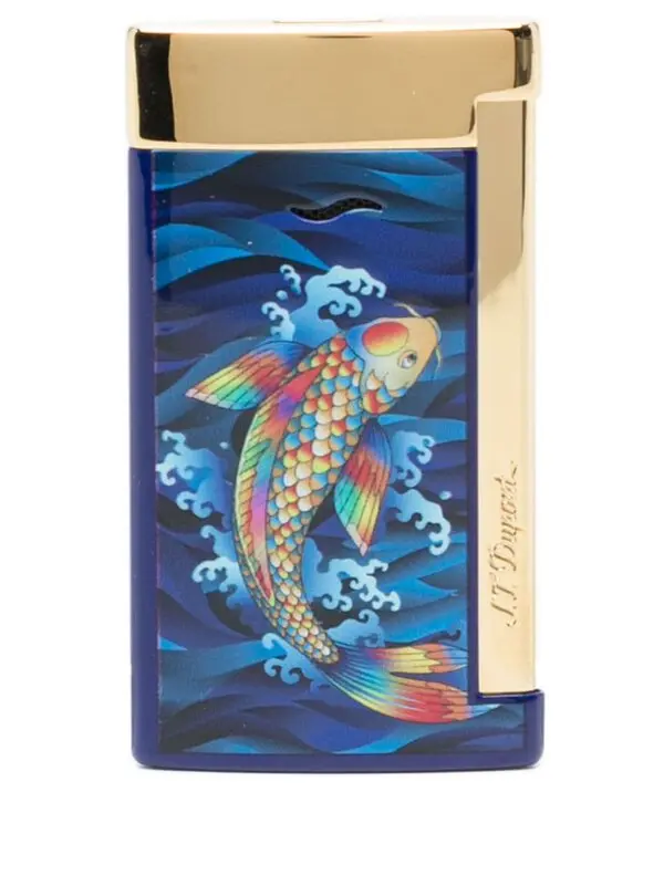 S.t. Dupont Slim 7 Koi Fish Lighter - Blue | Editorialist