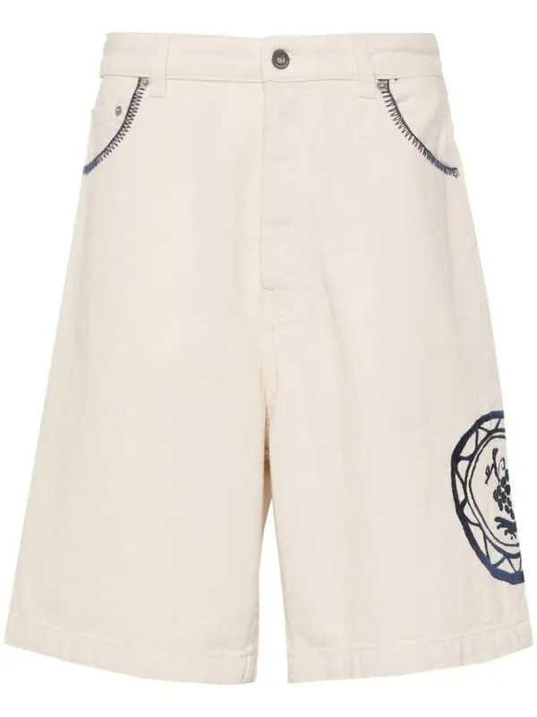 Drole De Monsieur Art De La Table Denim Shorts - Neutrals