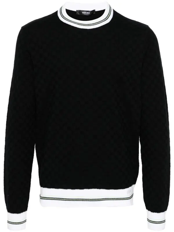 Versace Checkerboard-knit Jumper