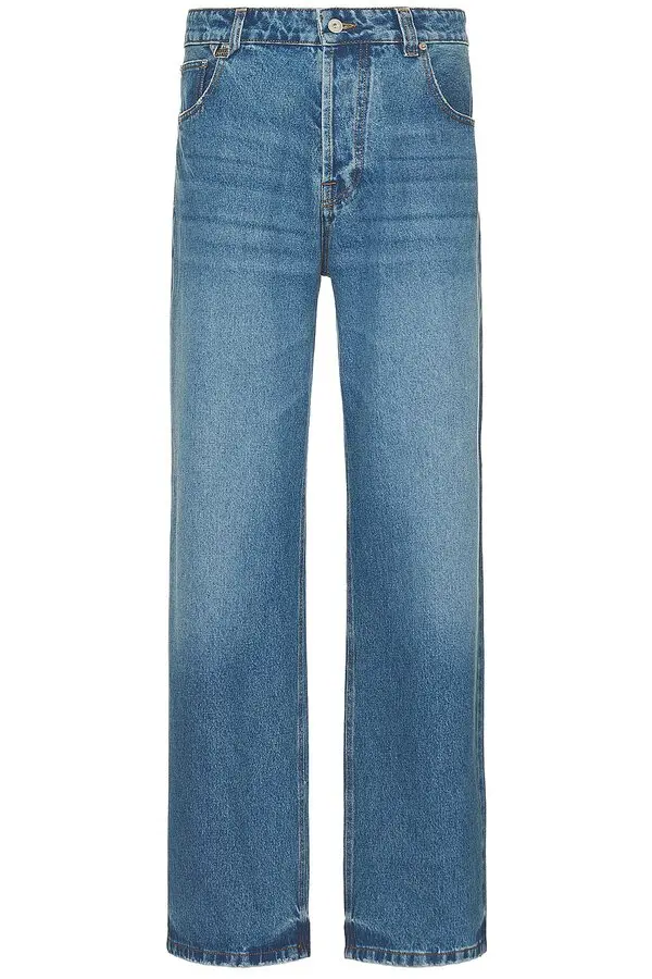 Jacquemus Le De Nîmes Large Jeans - Blue & Tabac
