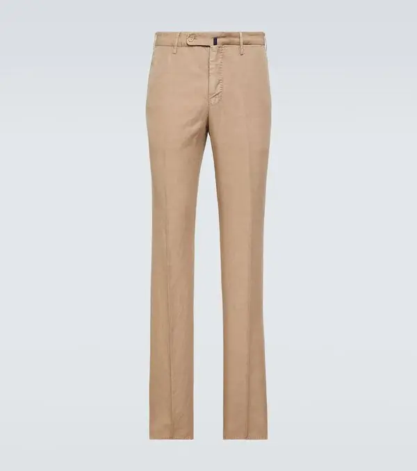 SLOWEAR Linen And Cotton Slim Pants - Beige