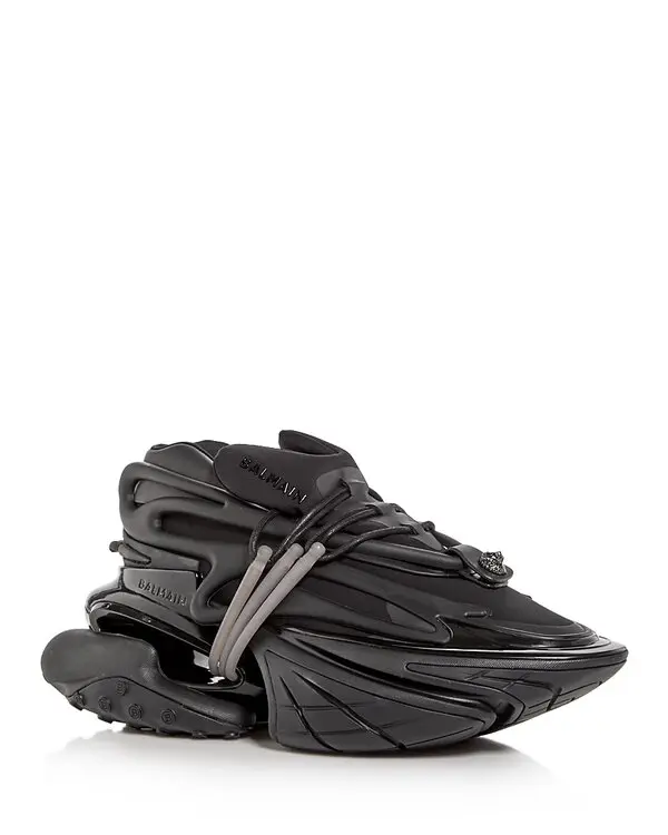 Balmain Unicorn Lace Up Low Top Sneakers - Black