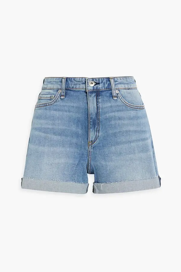 Rag & Bone Nina Faded Denim Shorts - Mid Denim
