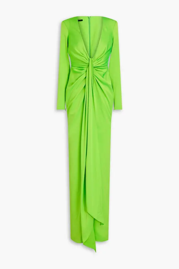 Alex Perry Draped Satin-crepe Gown