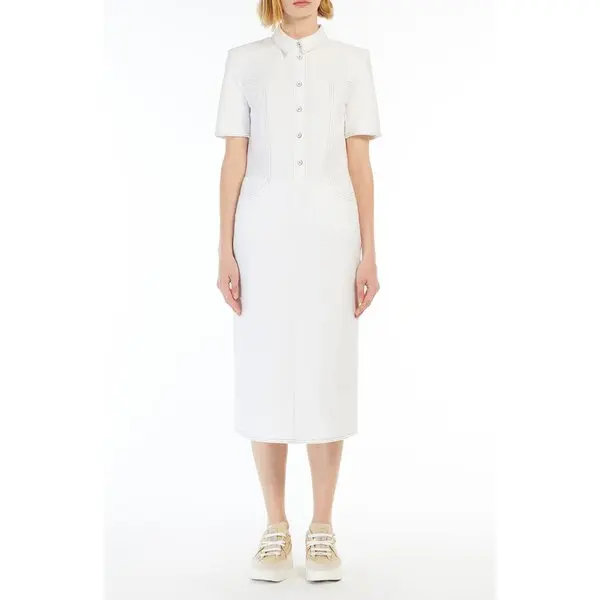 Max Mara Faro Jersey Shirt Dress - White