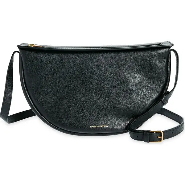MANSUR GAVRIEL Moon Calfskin Leather Crossbody Bag - Black