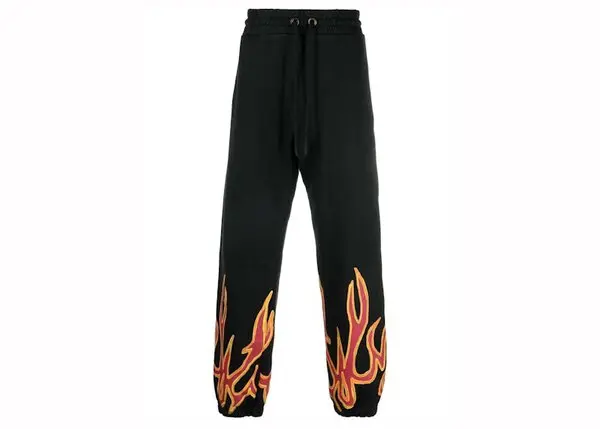Palm Angels Gd Graffiti Flames Sweatpants - Black/red