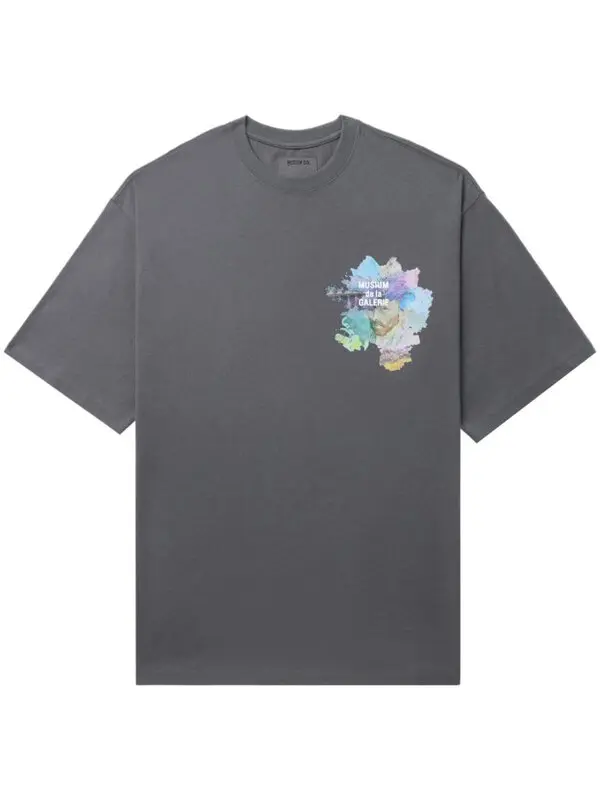 MUSIUM DIV. Graphic-print Cotton T-shirt - Grey