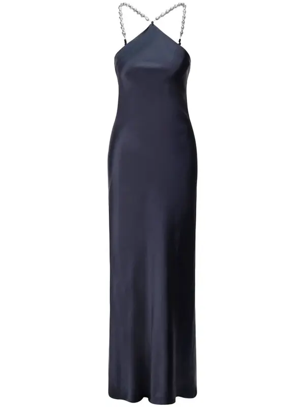 Staud Cadence Satin Maxi Dress - Blue