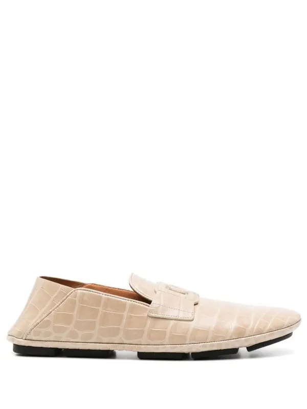 Dolce & Gabbana Crocodile-effect Leather Loafers