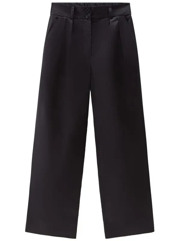 Woolrich Wide-leg Cotton Trousers - Black
