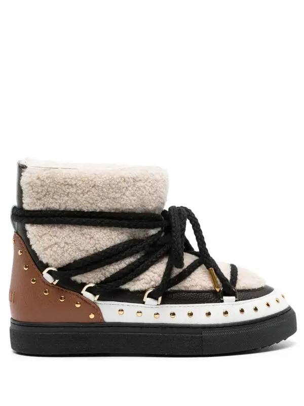 Inuikii Curly Rock Stud-embellished Boots - Neutrals