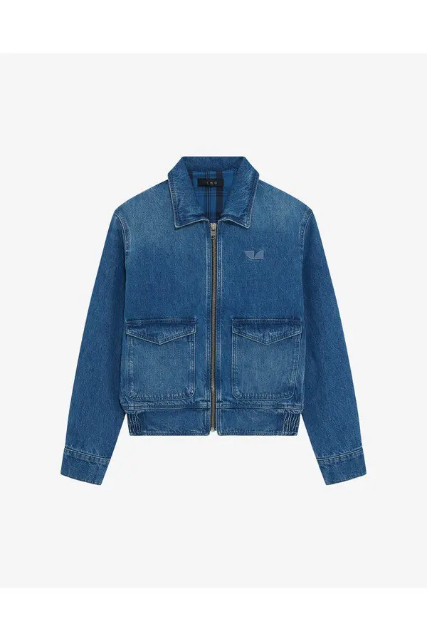 Iro Paris Amil Denim Logo Jacket In Blue 50% Off Editorialist