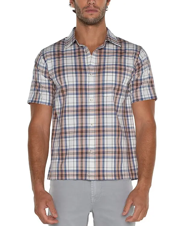 LIVERPOOL Printed Short Sleeve Button Front Shirt