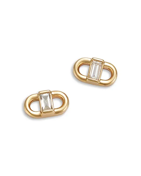 Zoe Chicco 14k Yellow Diamond Open Link Stud Earrings