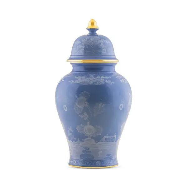 GINORI 1735 Oriente Italiano Large Potiche Vase With Cover - Light Blue