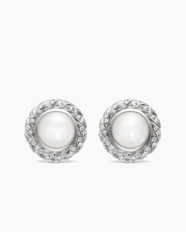 David Yurman Classics Cable Halo Button Earrings