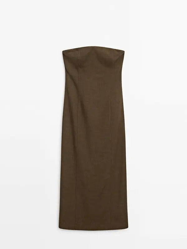 Massimo Dutti Strapless Studio Dress