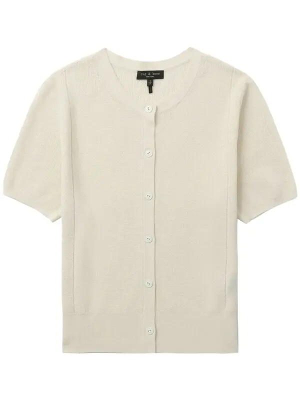 Rag & Bone Short-sleeve Knit Cardigan - Neutrals
