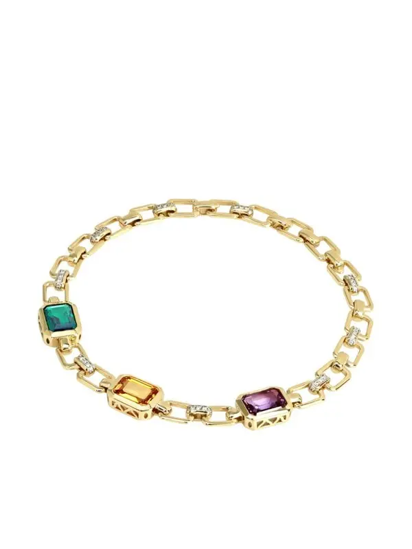 LARK & BERRY 14kt Yellow Nexus Multi-stone Chain Bracelet