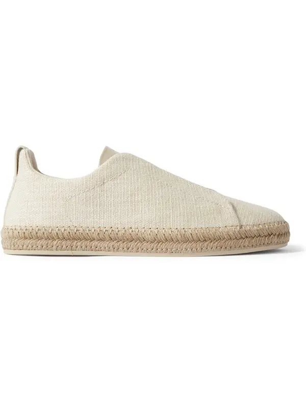 Zegna Triple Stitch™ Canvas Espadrille Sneakers - Neutrals